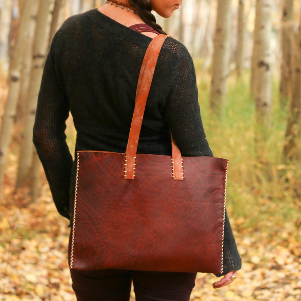 "Singer" Leather Bags with Coconut Birch Strap – Cold Mountain Craft