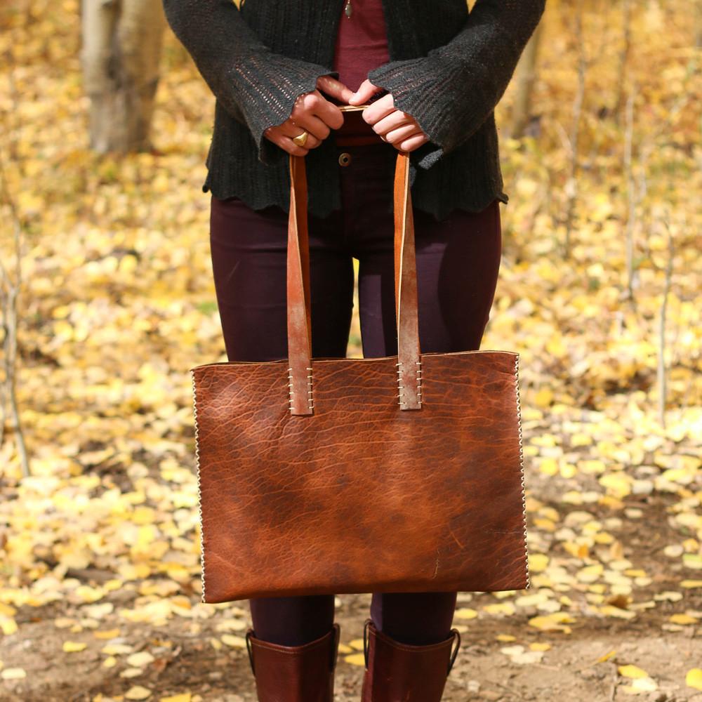 "Singer" Leather Bags with Coconut Birch Strap – Cold Mountain Craft