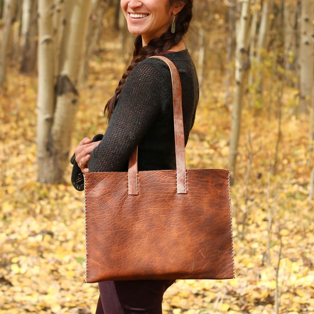 "Singer" Leather Bags with Coconut Birch Strap – Cold Mountain Craft